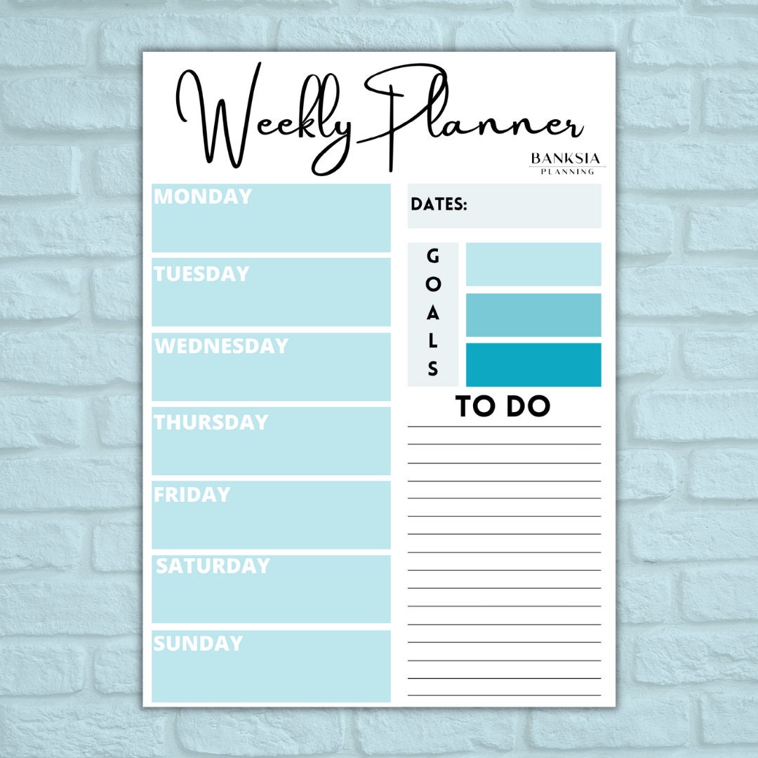 Printable and Digital Weekly Planner | Etsy
