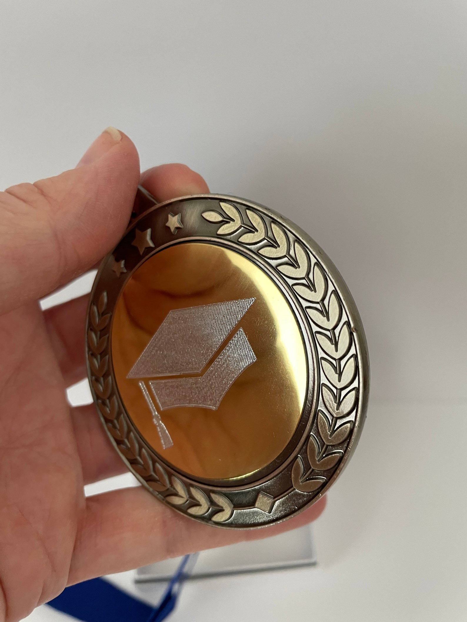 Engraved GRADUATION CAP Logo Medal Quality Antique Gold Medal - Etsy