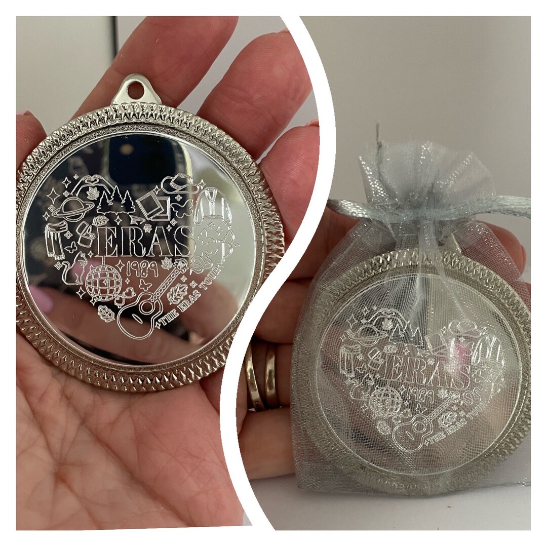 Taylor Swift Engraved Heart Logo, Eras Tour Antique Gold Keepsake Medal ...
