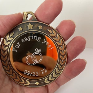 WEDDING Gift Engraved Gold Silver Medal in Luxury Presentation Case ...