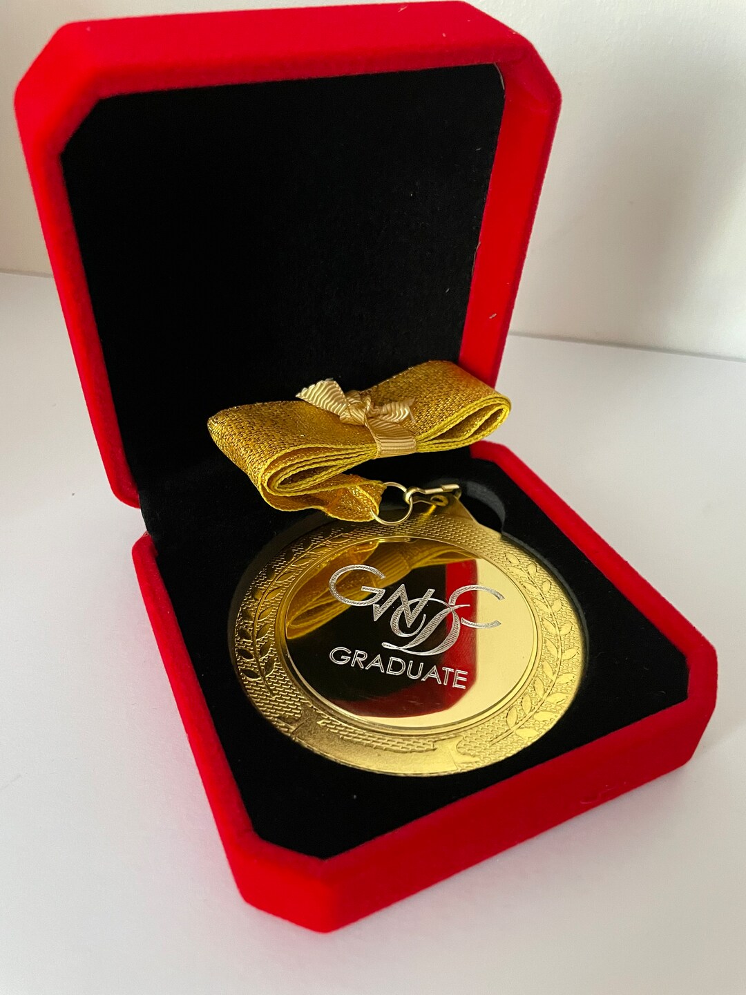 Custom Engraved Medal: Gold, Silver or Bronze, Velvet Gift Case, Add ...