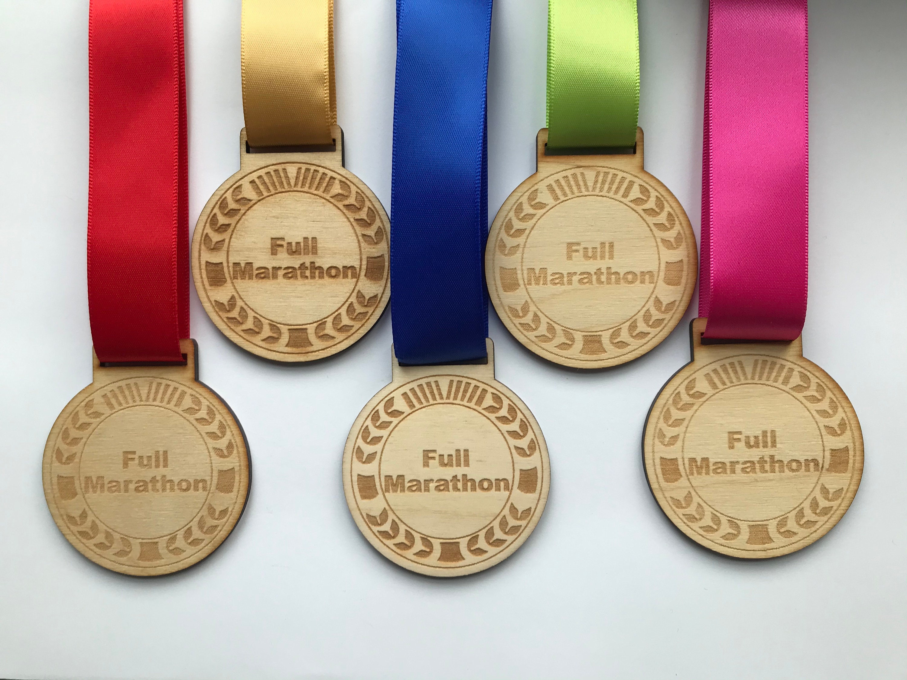 MARATHON Wooden Running Medal | Etsy