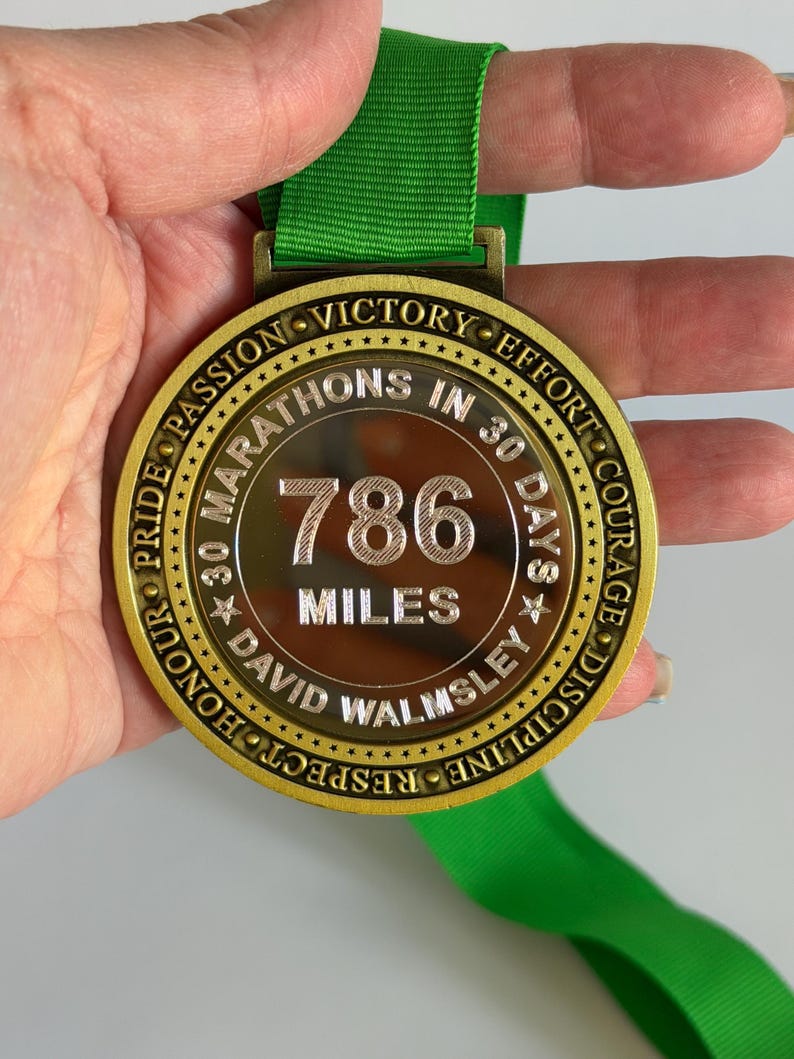 Custom Distance Personalised Running Medal, Engraved With Any Number ...