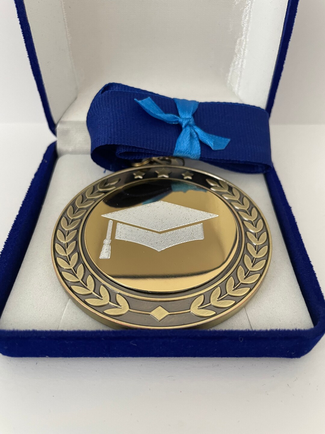 Engraved GRADUATION CAP Logo Medal Quality Antique Gold Medal - Etsy