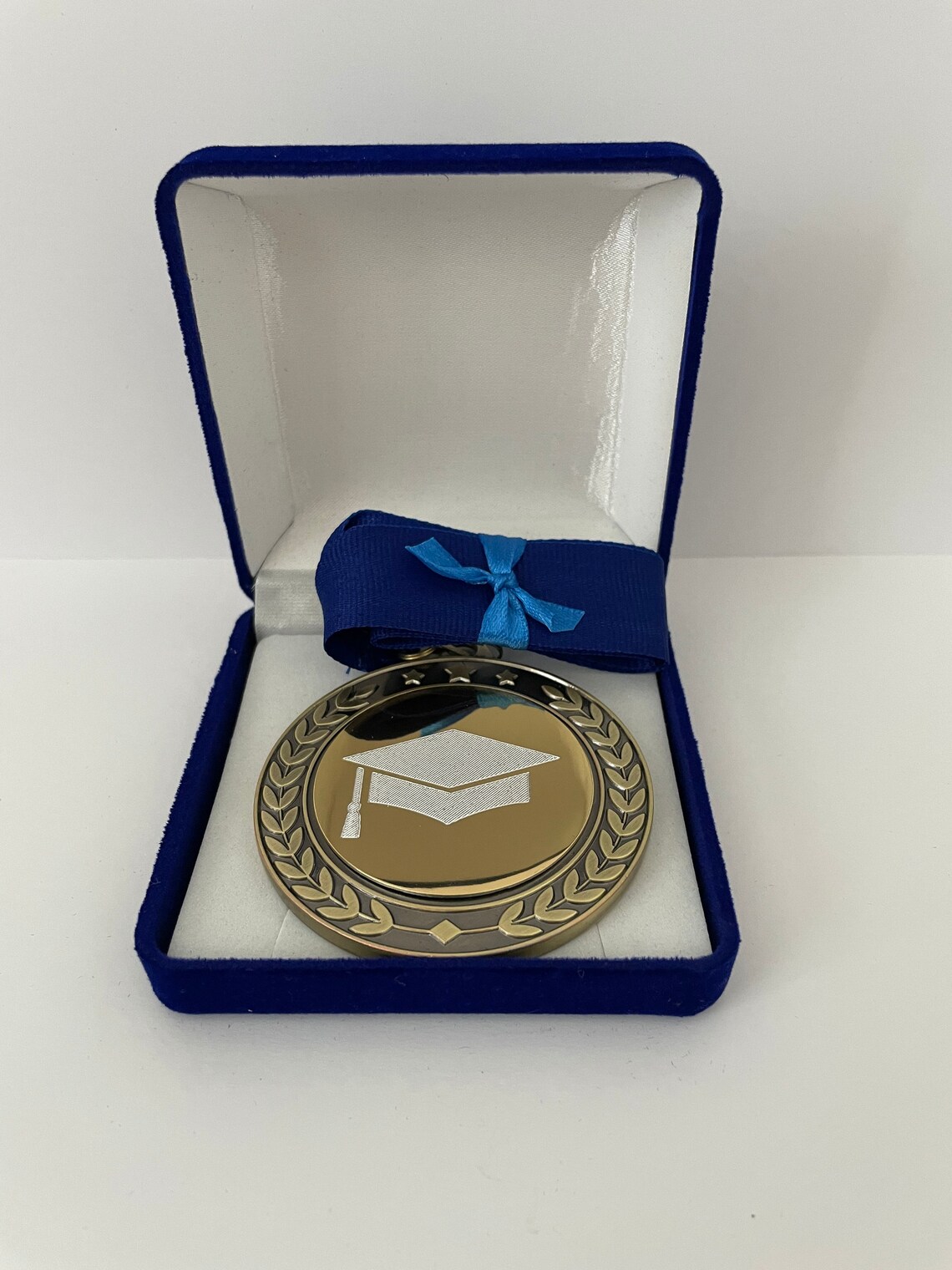 Engraved GRADUATION CAP Logo Medal Quality Antique Gold Medal - Etsy