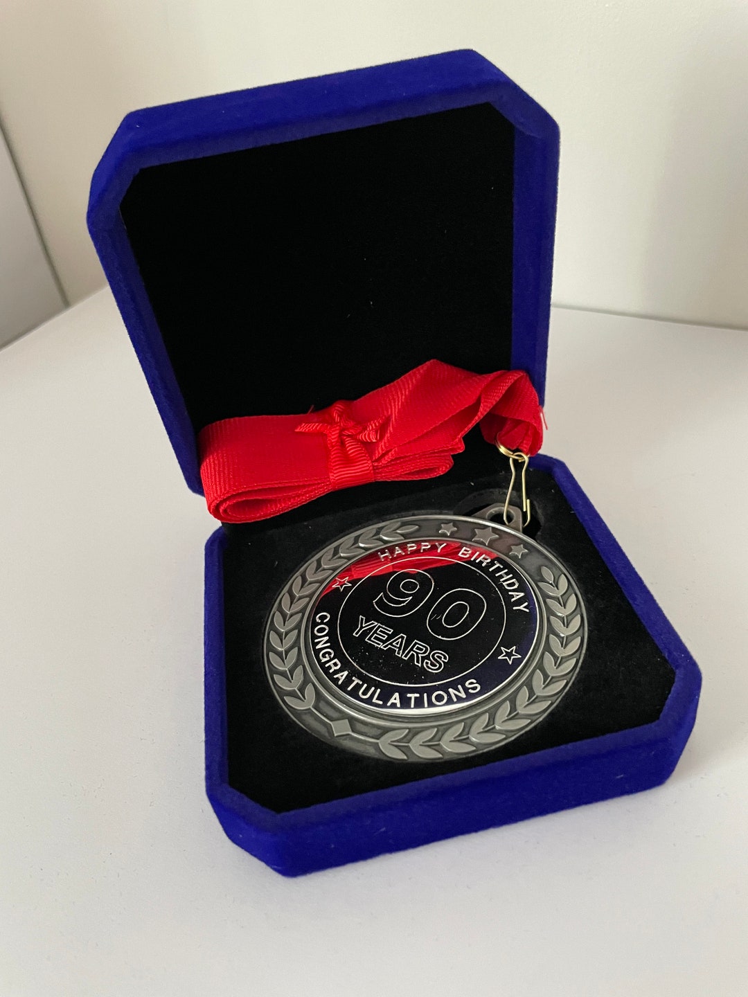 90TH BIRTHDAY Engraved Medal, in a Luxury Presentation Case, Gold or ...