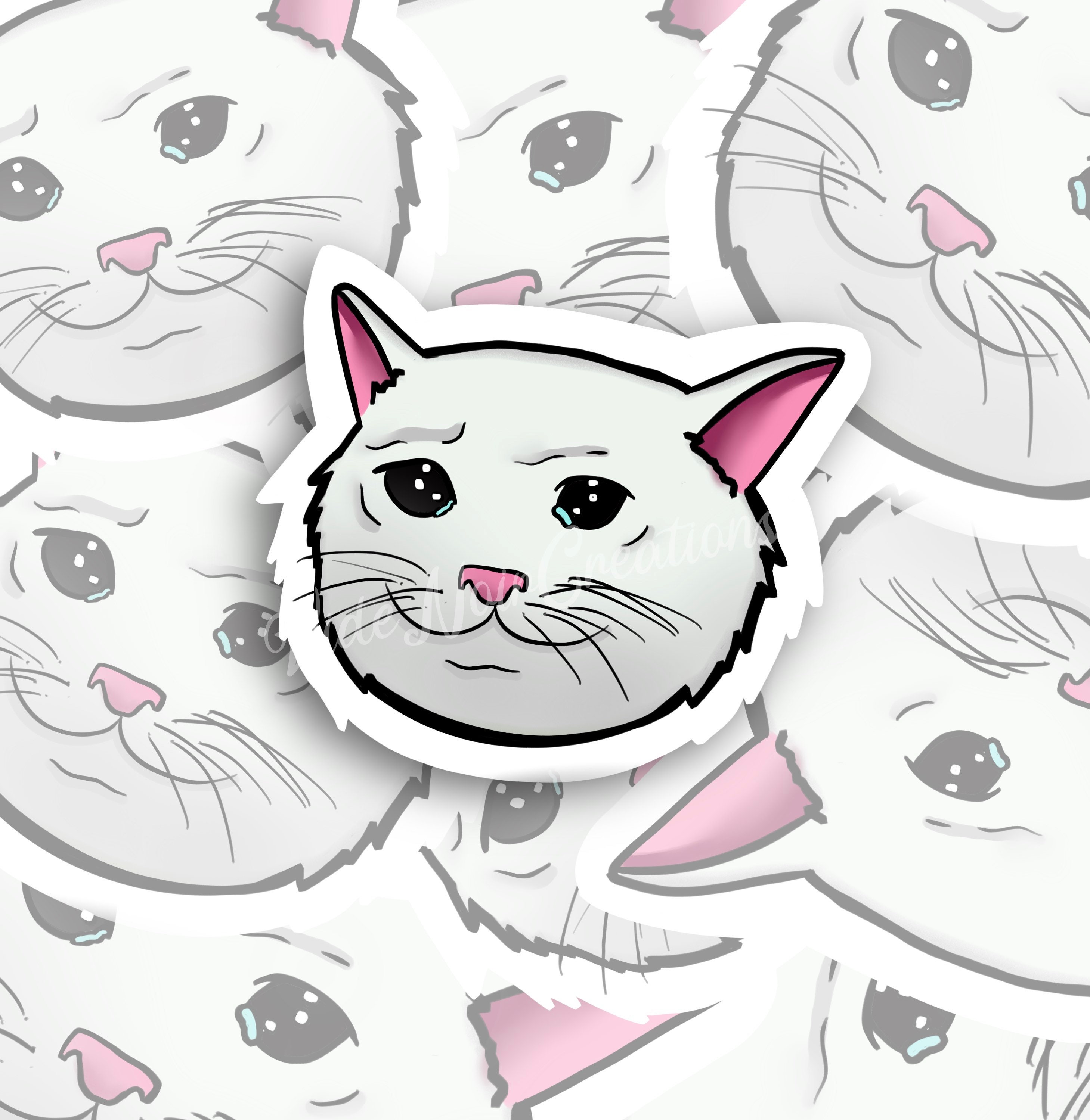 Sad Cat Meme Sticker, Cat Meme, Sad Cat, Meme, Memes, Funny Sticker ...