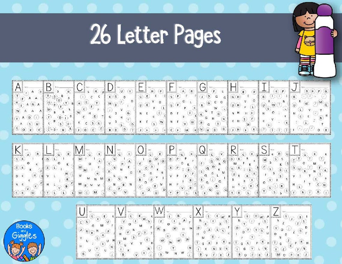 Dot Dabber Alphabet Worksheets - Etsy