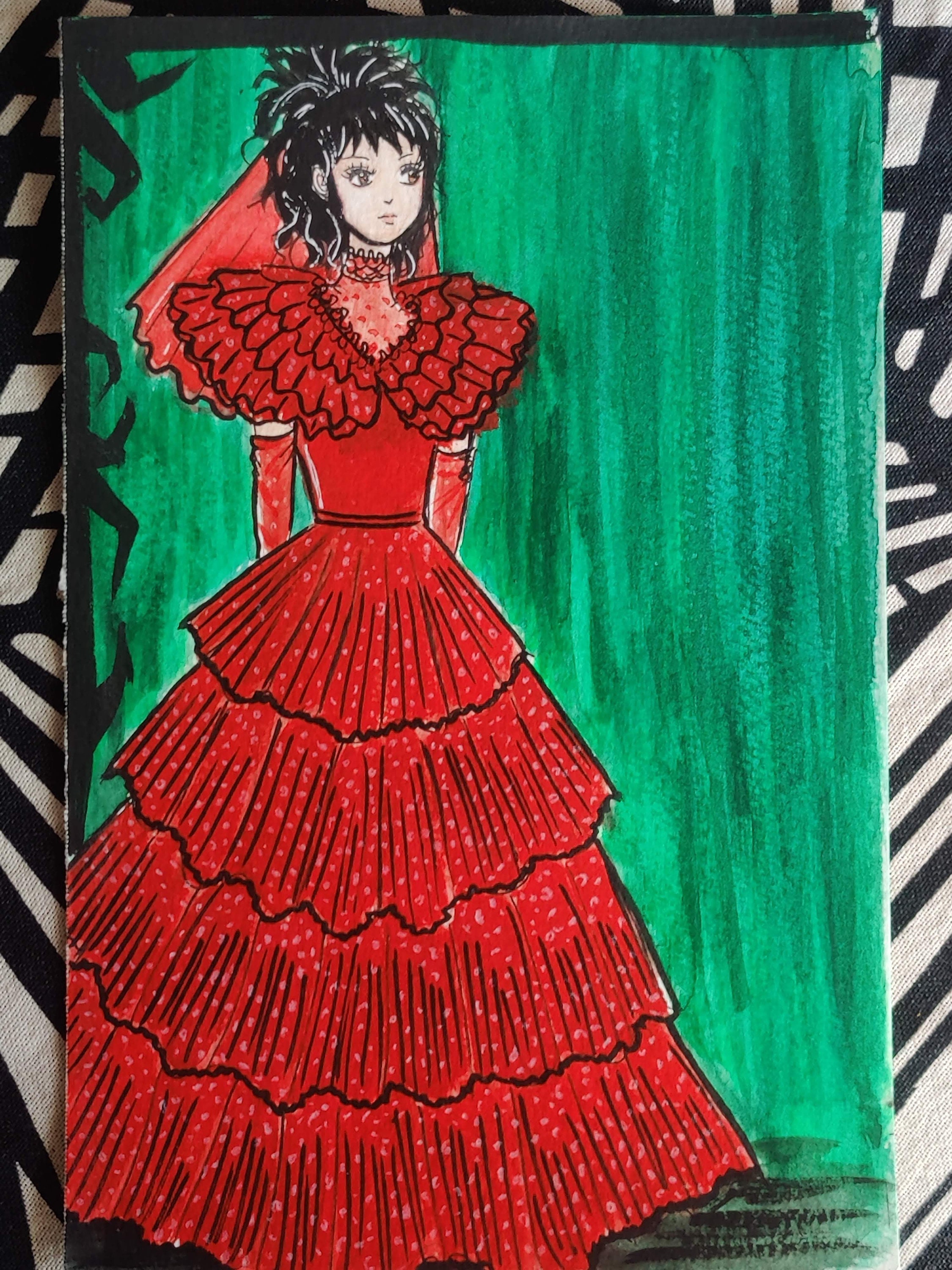 Original Watercolor Lydia Deetz Beetlejuice Fan Art Drawing - Etsy