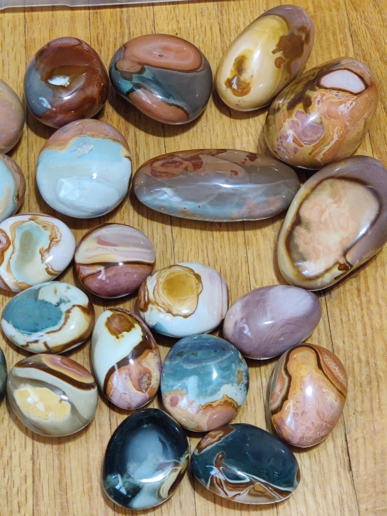 Polychrome Jasper Palm Stone: Colorful Crystal Gift, Root Chakra - Etsy