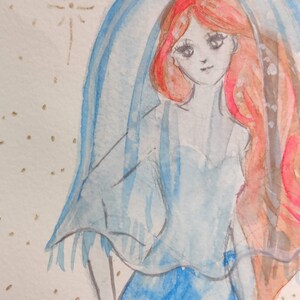 Original Watercolor Ocean Oddities Jelly Fish Drawing Painting, Mabs ...