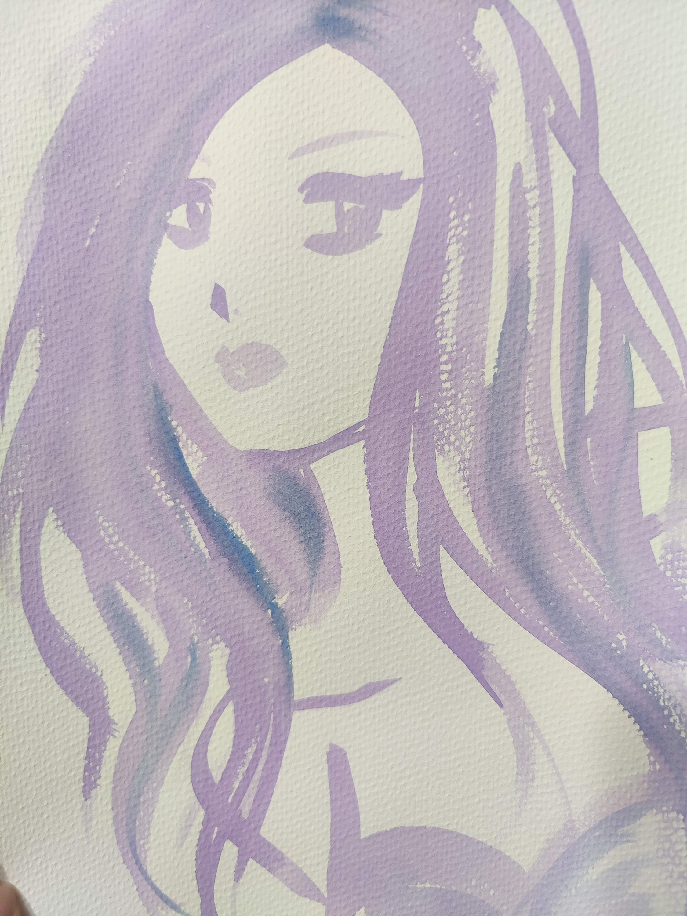 Original Anime Girl Watercolor Painting Minimalist Anime Art - Etsy