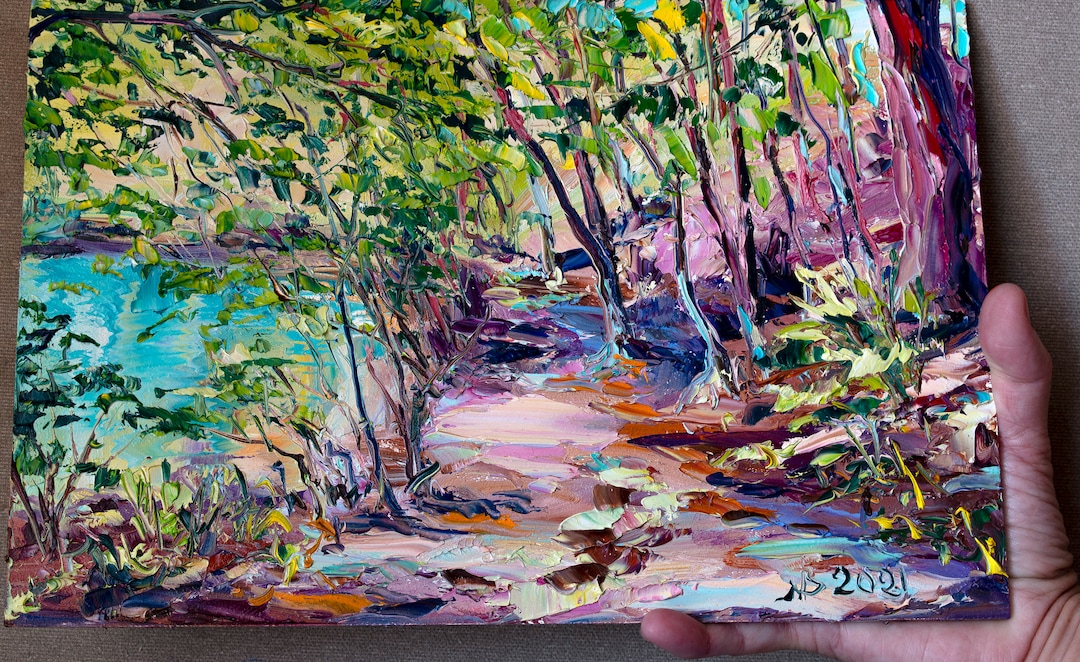 Abstract Forest Painting Original Art Small Impasto Oil - Etsy