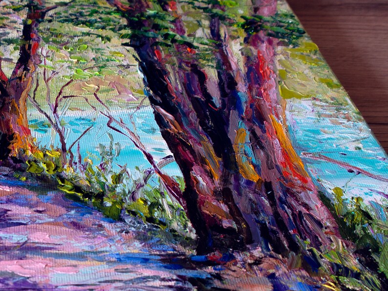 Textured Forest Paintings on Canvas Original Art - Etsy