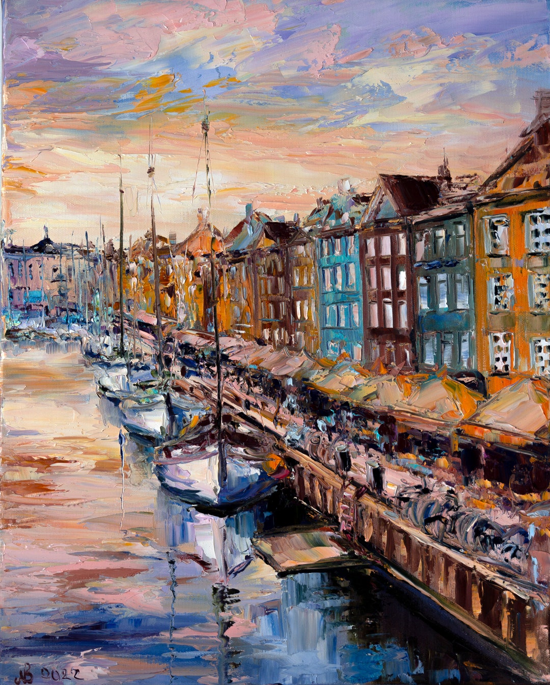 Evening Copenhagen Paintings on Canvas Original Art Denmark - Etsy
