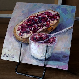 Jam Toast Painting Original Art, Breakfast Painting, Impasto Food Art ...