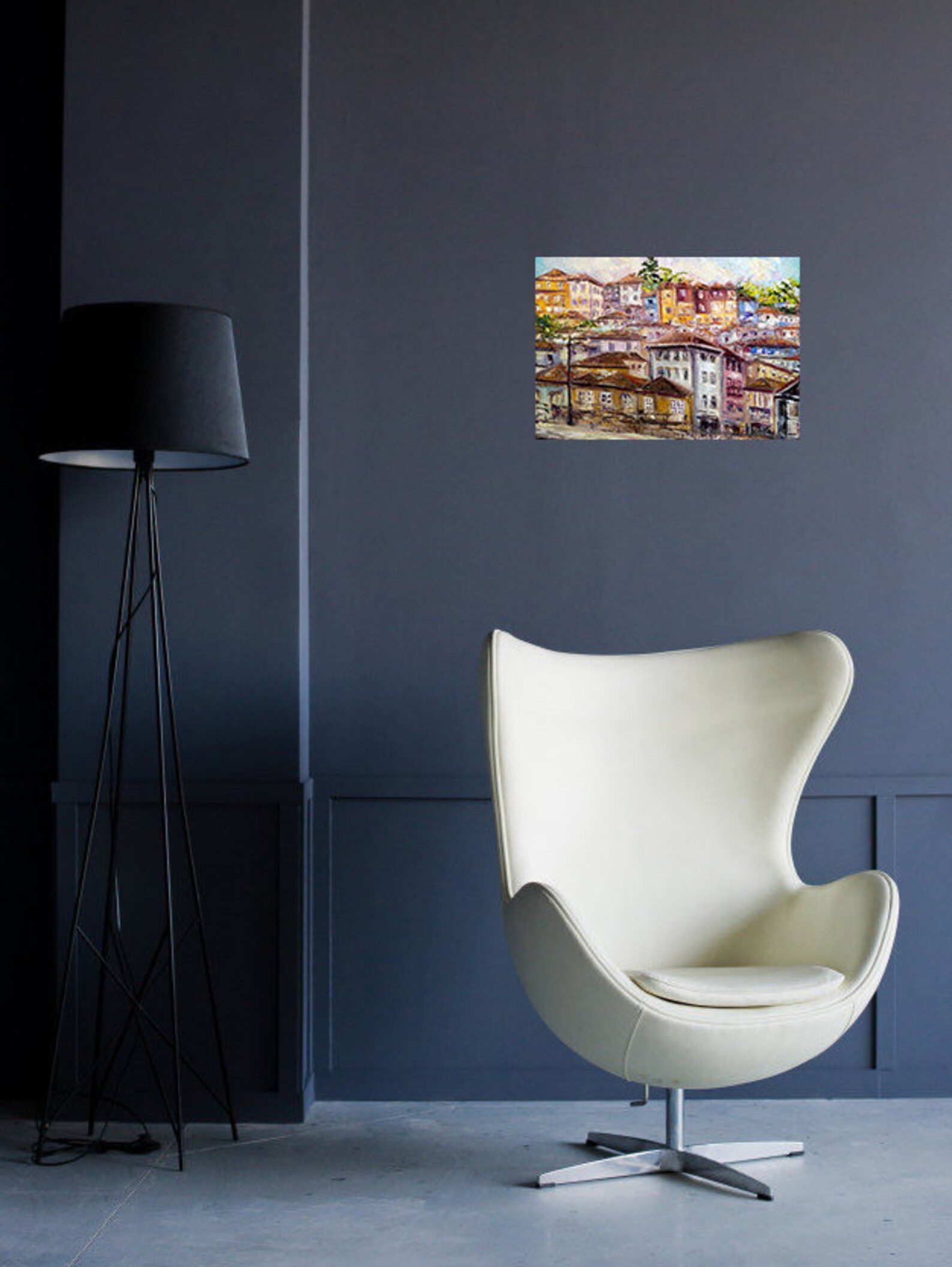 Colorful City Paintings on Canvas Original Art Cityscape - Etsy