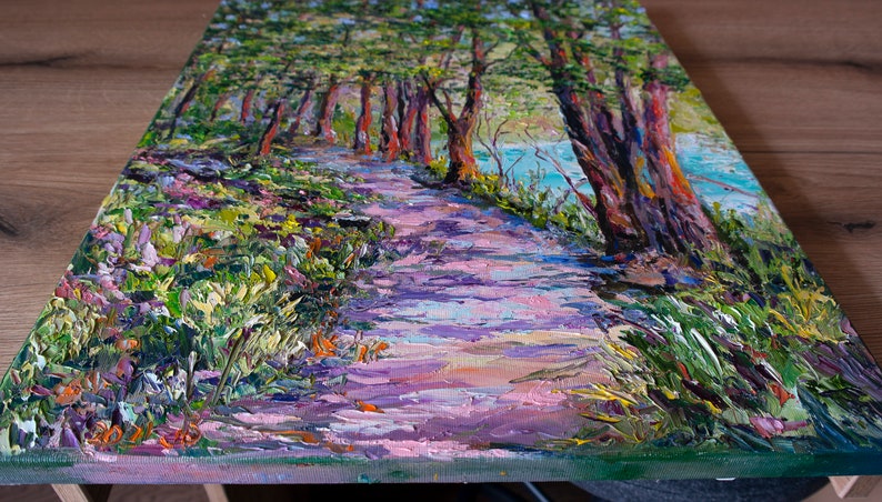 Textured Forest Paintings on Canvas Original Art - Etsy