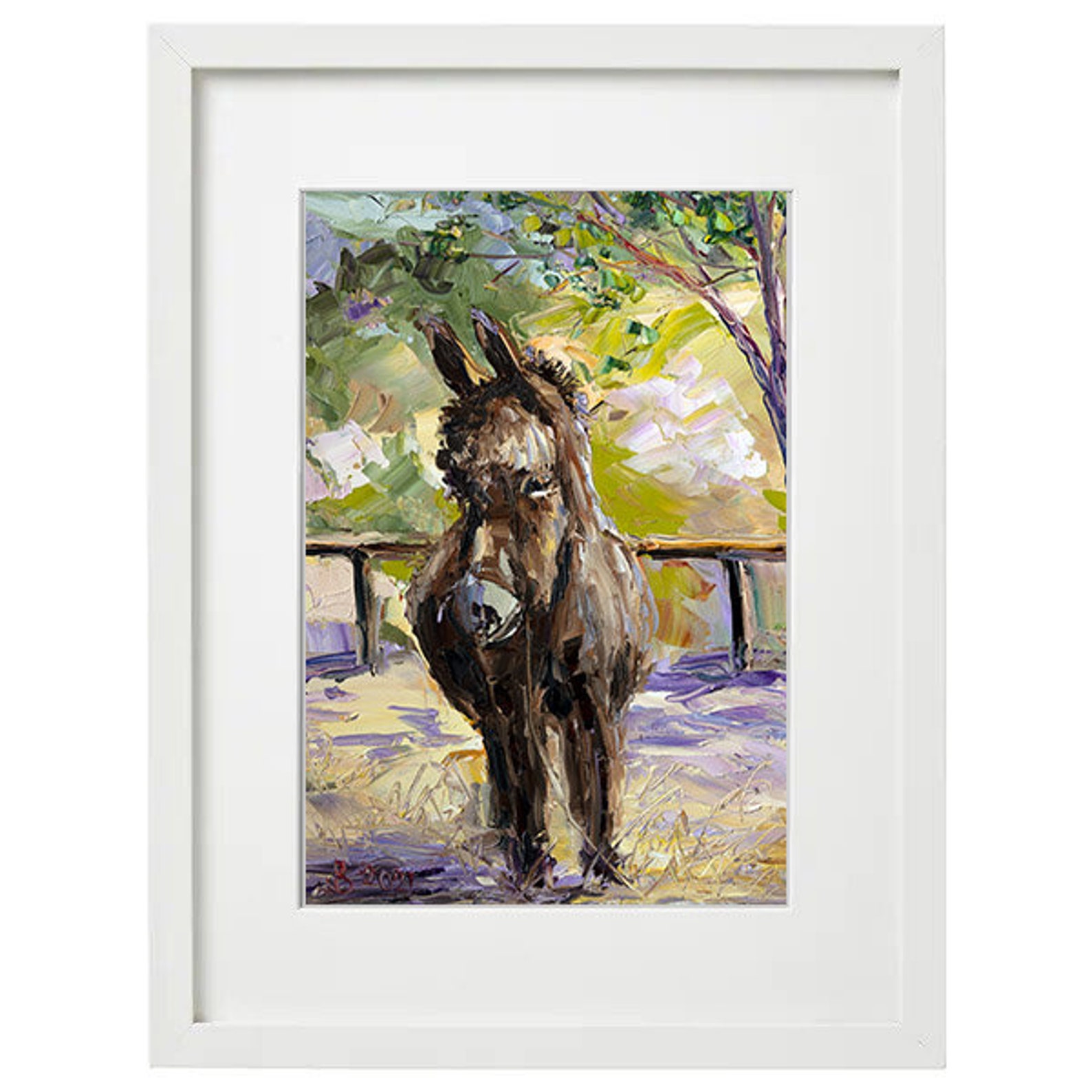 Donkey Paintings on Canvas Original Art Impasto Small Oil - Etsy