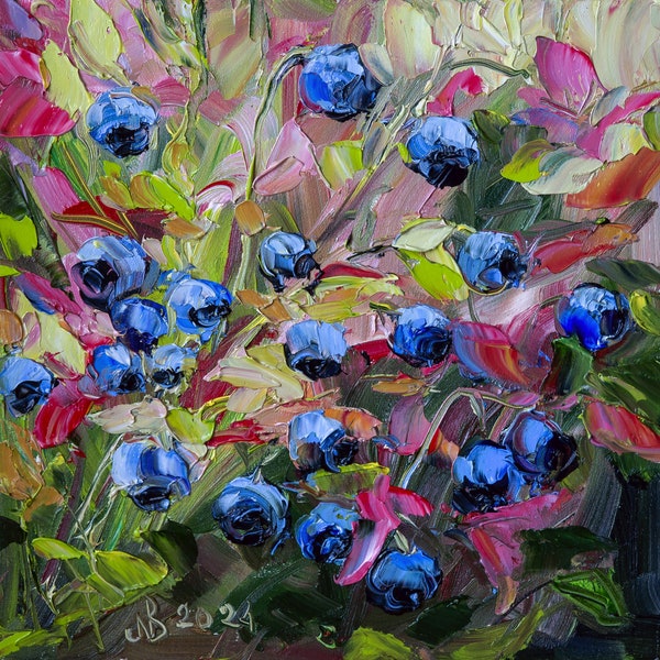 Blueberry Painting - Etsy