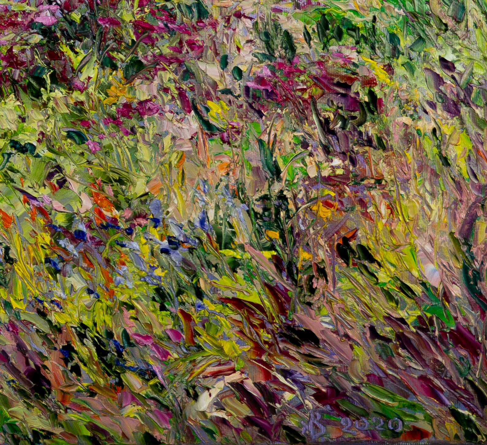 Abstract Lake Paintings on Canvas Original Art Wildflowers - Etsy