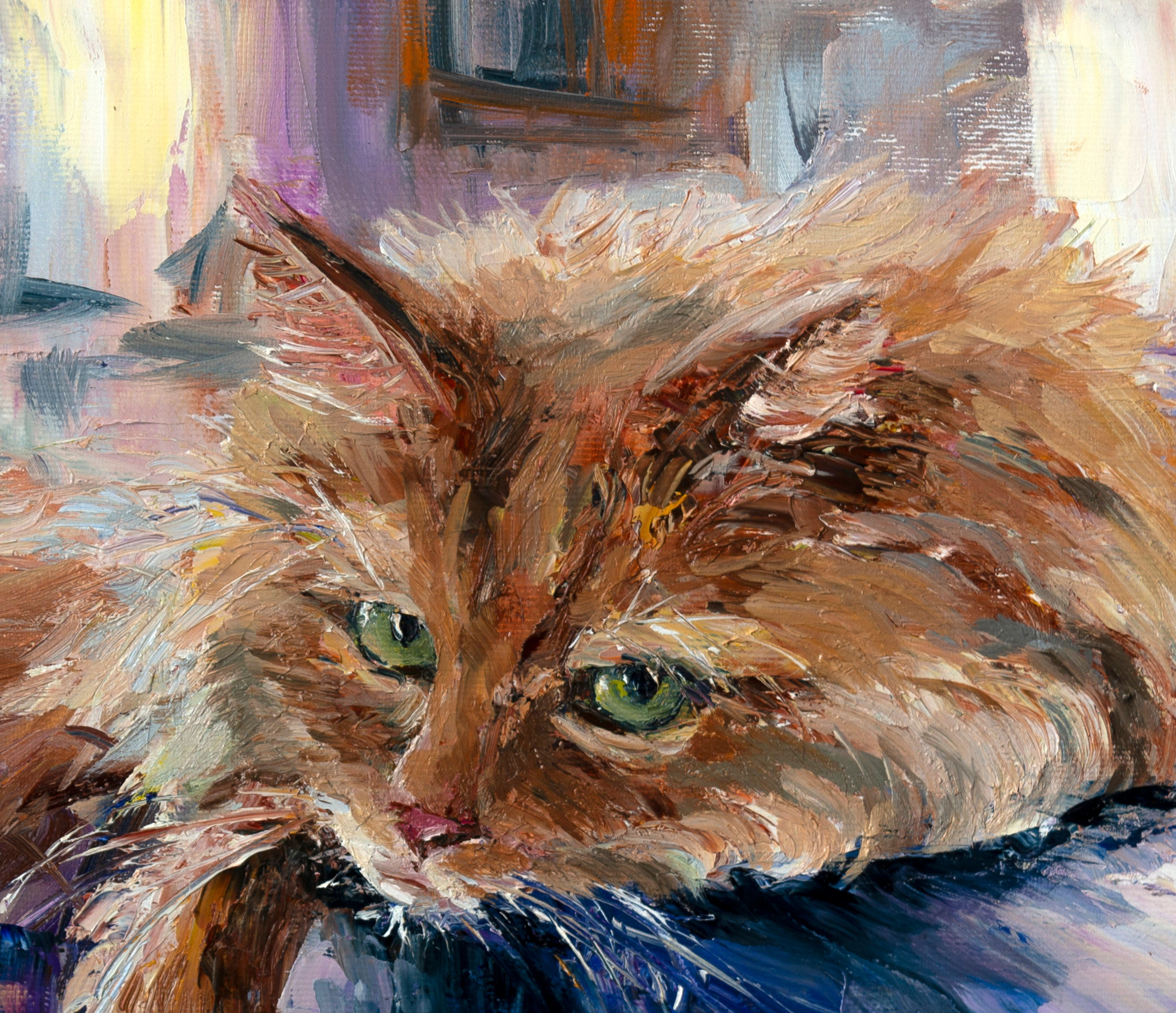 Original Art Ginger Cat Portrait Oil Paintings on Canvas - Etsy