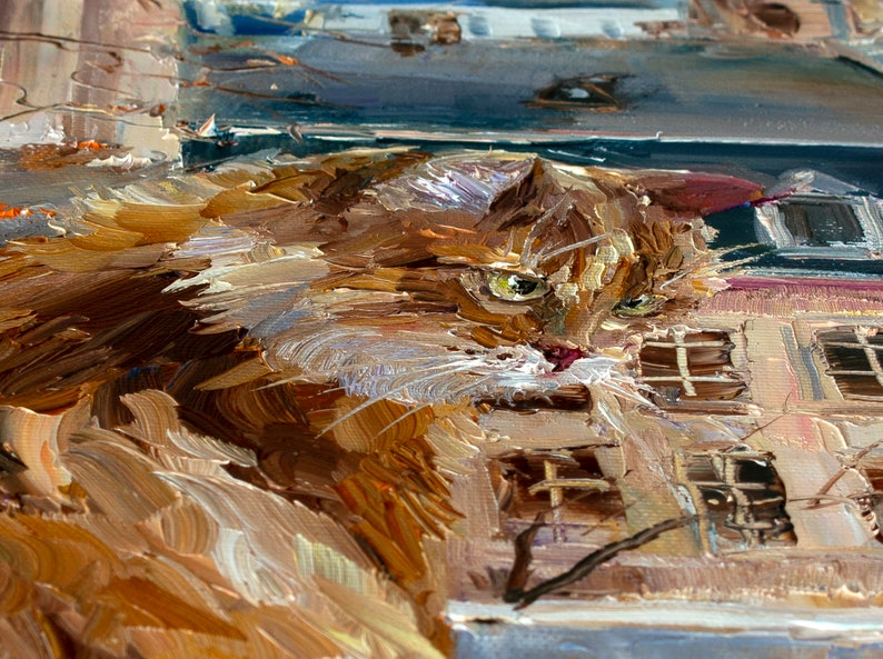 Cat on the Window Paintings on Canvas Original Art | Etsy