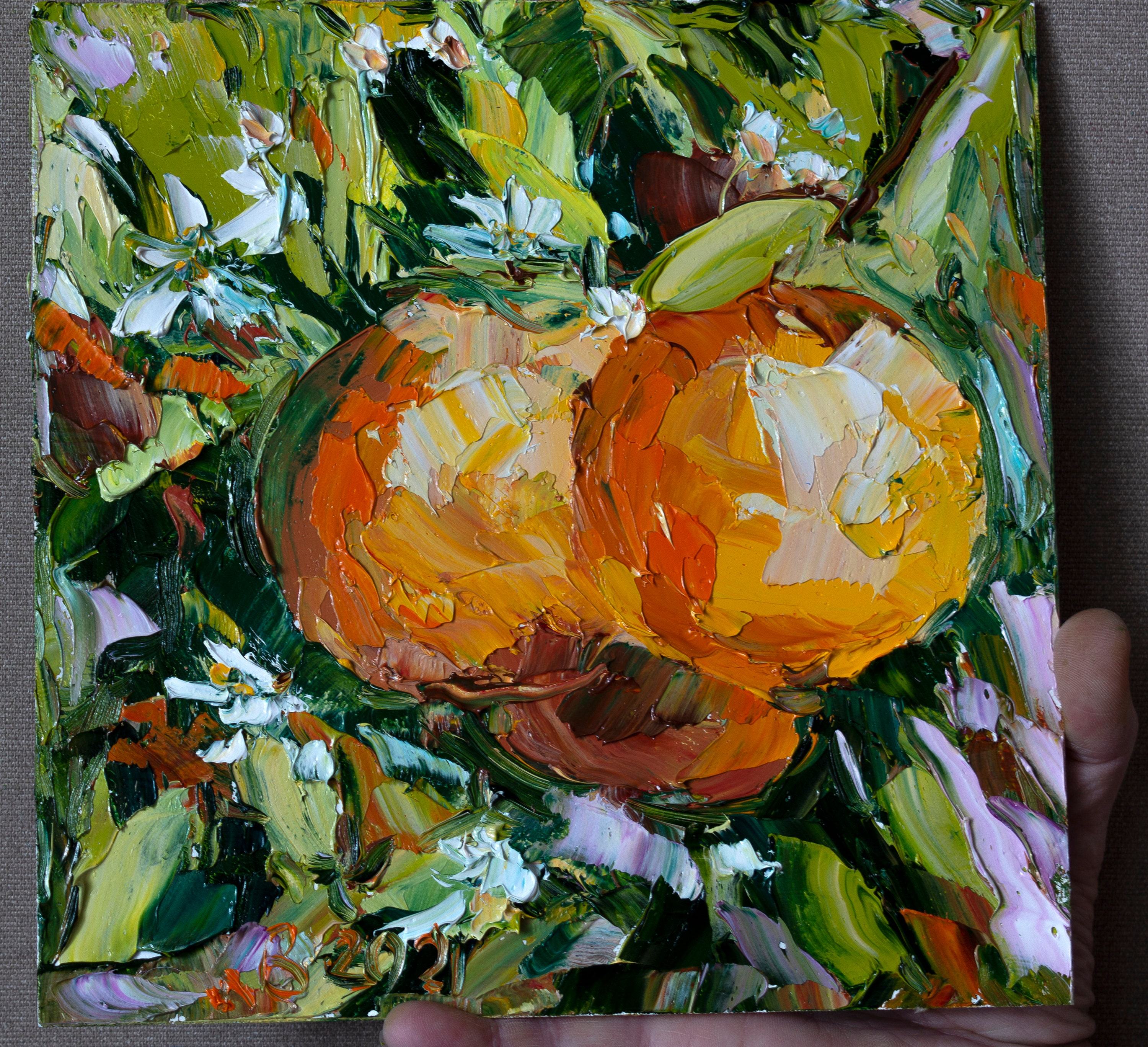 Orange Tree Painting Original Fruits Original Art Small - Etsy