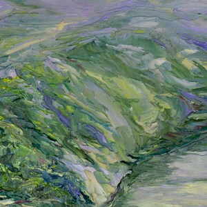 Abstract Lake Paintings on Canvas Original Art Wildflowers - Etsy