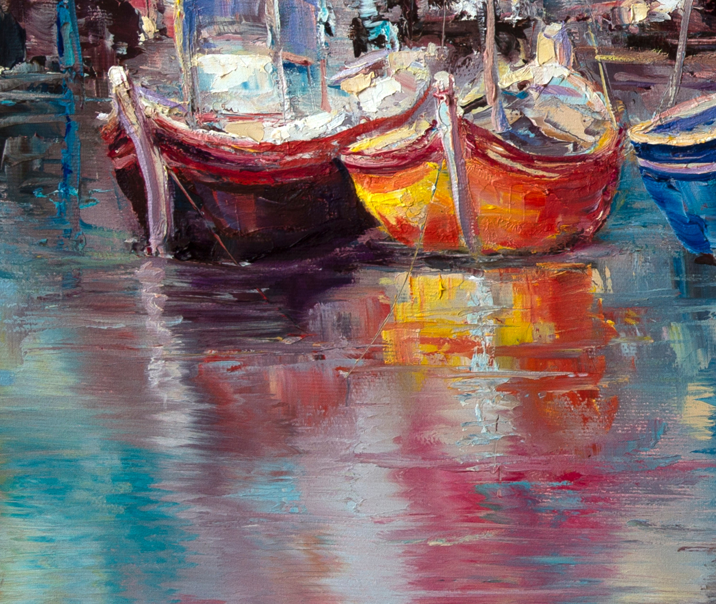 Sailboats Paintings on Canvas Original Art Fishing Boat - Etsy