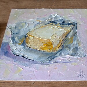 Irish Butter Painting Original Art, Impasto Food Artwork by Bondareva ...