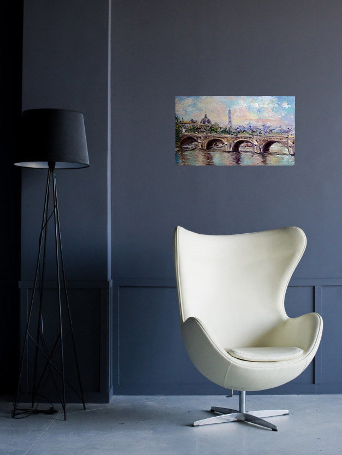 Paris paintings on canvas Original art Eiffel tower | Etsy