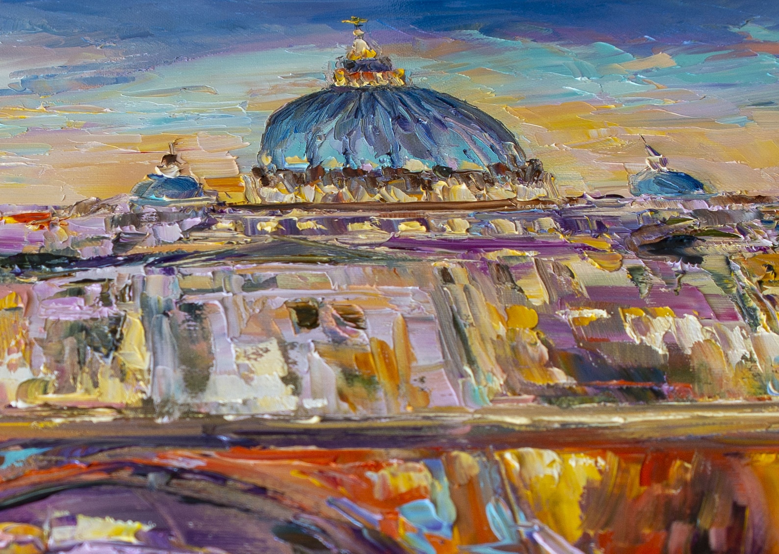 Evening Rome Oil Painting on Canvas Original Art Italy - Etsy