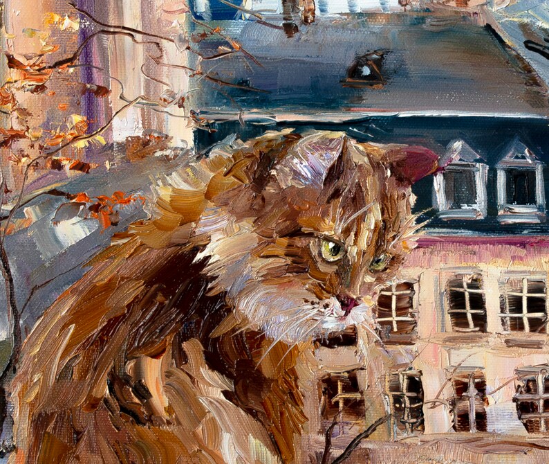 Cat on the Window Paintings on Canvas Original Art | Etsy