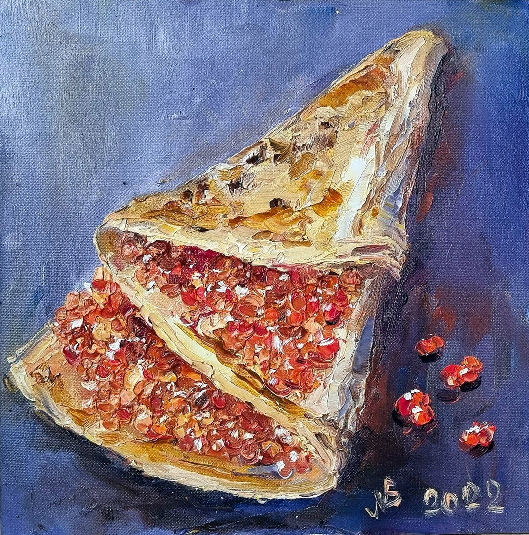 Pancake Painting Original Art, Food Art Painting, Kitchen Wall Decor ...