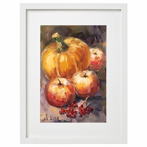 Apples and Pumpkin Painting Original Art Vegetable Oil - Etsy