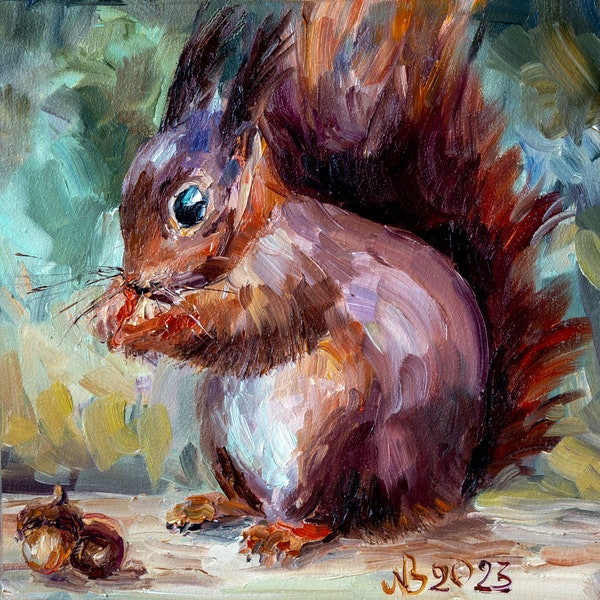 Squirrel Painting - Etsy