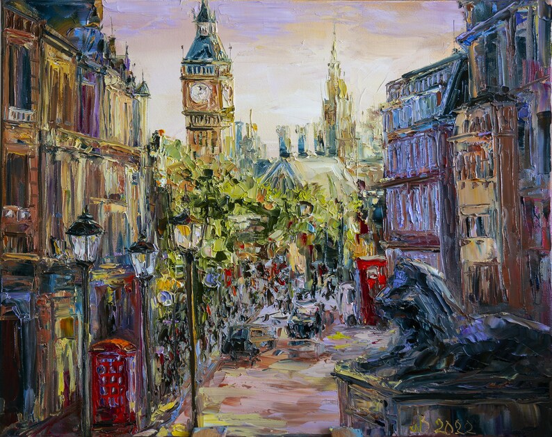 Big Ben Paintings on Canvas Original Art Evening London - Etsy