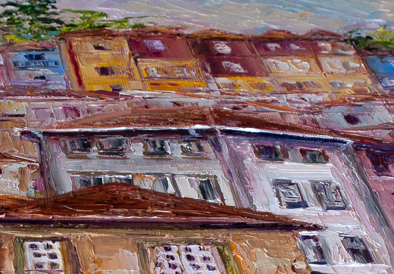 Colorful City Paintings on Canvas Original Art Cityscape - Etsy