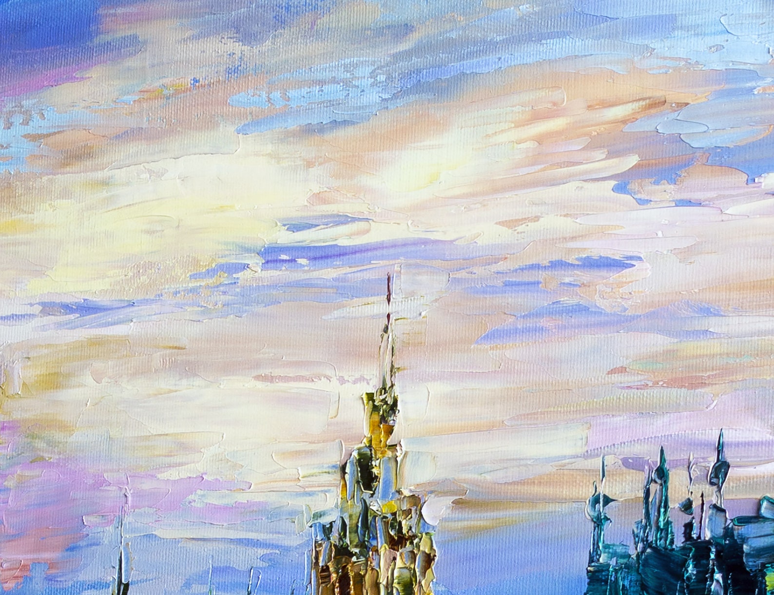 Evening London Oil Painting on Canvas Big Ben Painting - Etsy