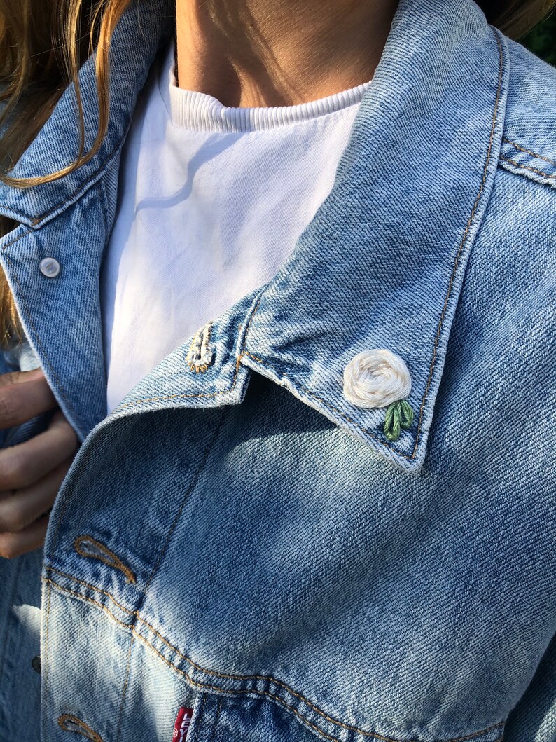 Custom Floral Jean Jacket rectangular Pattern - Etsy