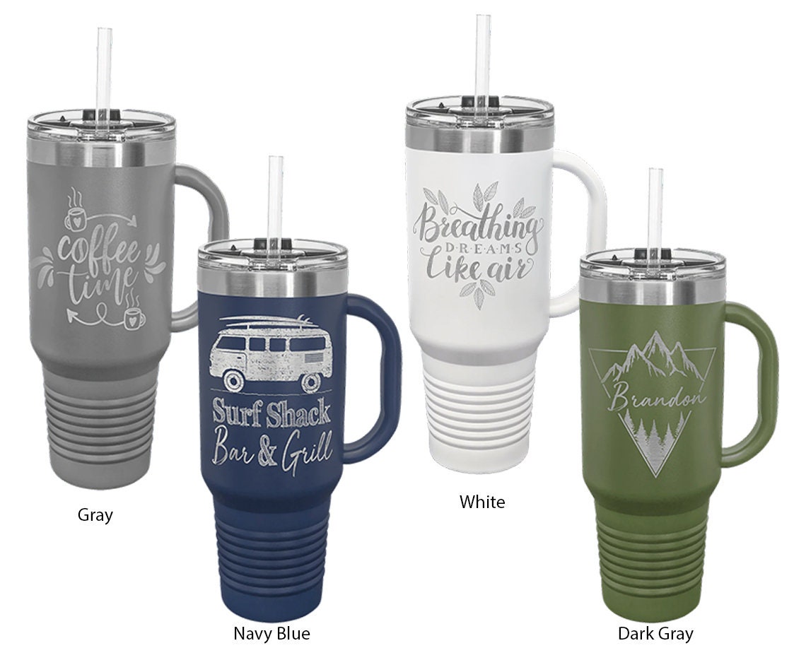 40 Oz. Polar Camel Travel Mug With Handle, Straw Included - Etsy