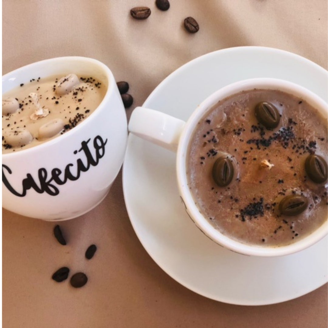 Soy Candle Scented Candle Tea Cup & Plate Coffee - Etsy