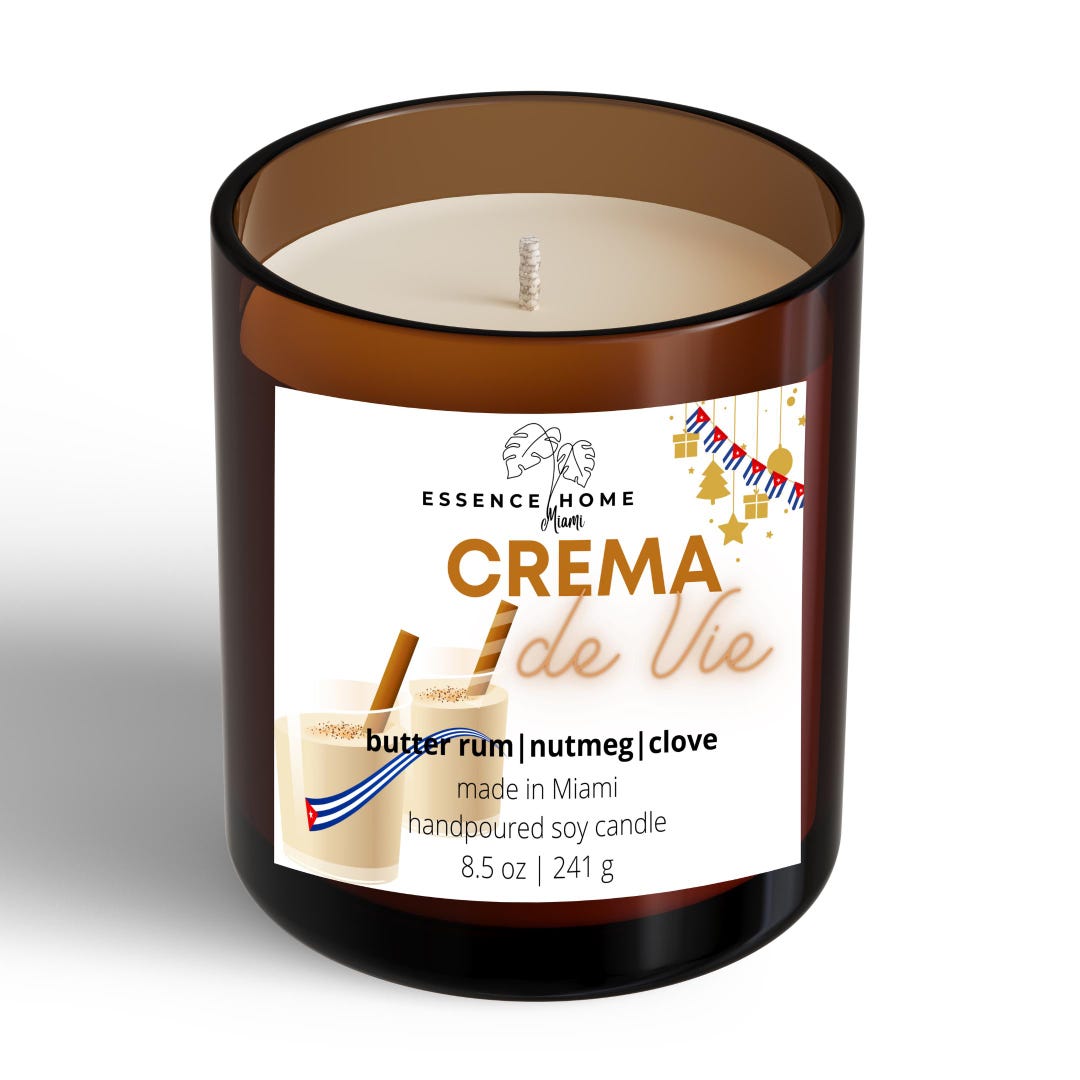 Crema De Vie - Handmade Scented Cuban Themed Soy Candle, Strong Scent ...