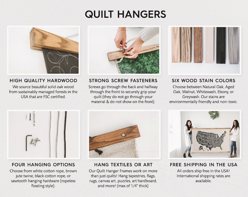 Custom Size Quilt Hanger Frames - Wood Hanging Frame for Quilts ...