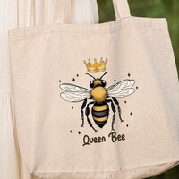 Queen Bee Tote Bag, Perfect Gift for Beekeeper, Honey Bee Canvas Tote ...