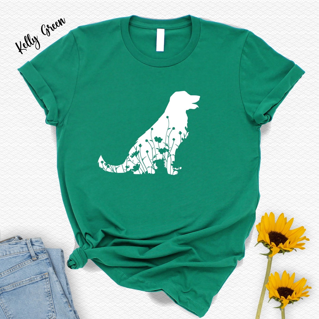 Floral Golden Retriever Shirt,dog Owner Gift,nature Shirt,dog Dad Shirt ...