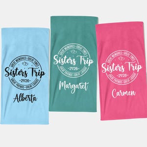 Sisters Trip 2026 Beach Towel, Girls Travel Accessories - Etsy
