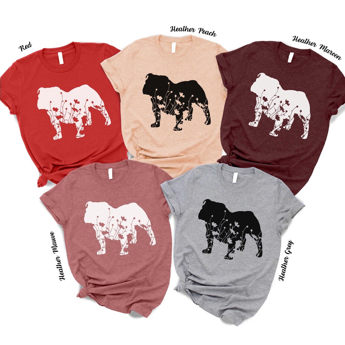 Floral English Bulldog Sweatshirt: Gift for Dog Lovers - Etsy