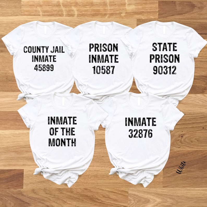 Prison Inmate Costume Shirt: Halloween Party Group Tee - Etsy